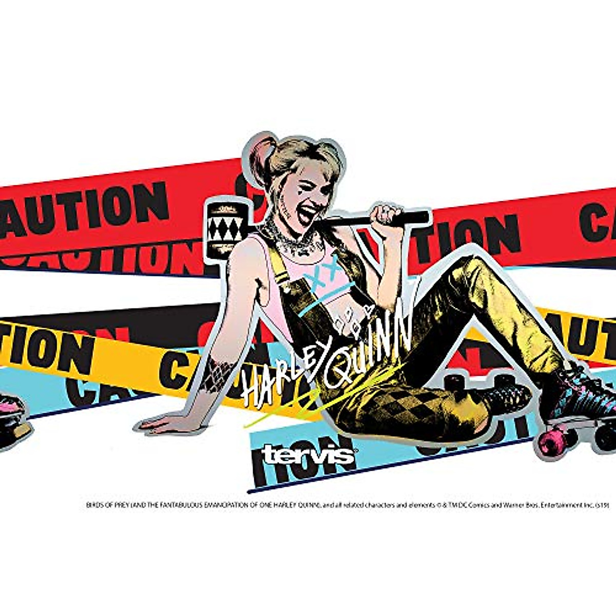 Tervis Warner Brothers - Birds of Prey Harley Quinn Stainless Steel Insulated Tumbler with Clear and Black Hammer Lid, 20oz, Silver