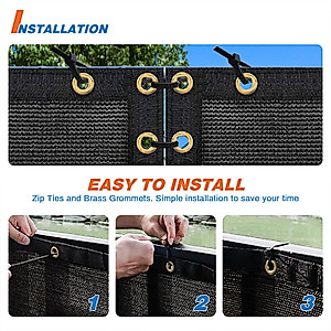 TANG Privacy Fence Screen Light Gray 6'x19'10" Heavy Duty Commercial Windscreen Residential Fence Netting Fence Cover 88% Privacy Blockage with Excellent Airflow 3 Years Warranty