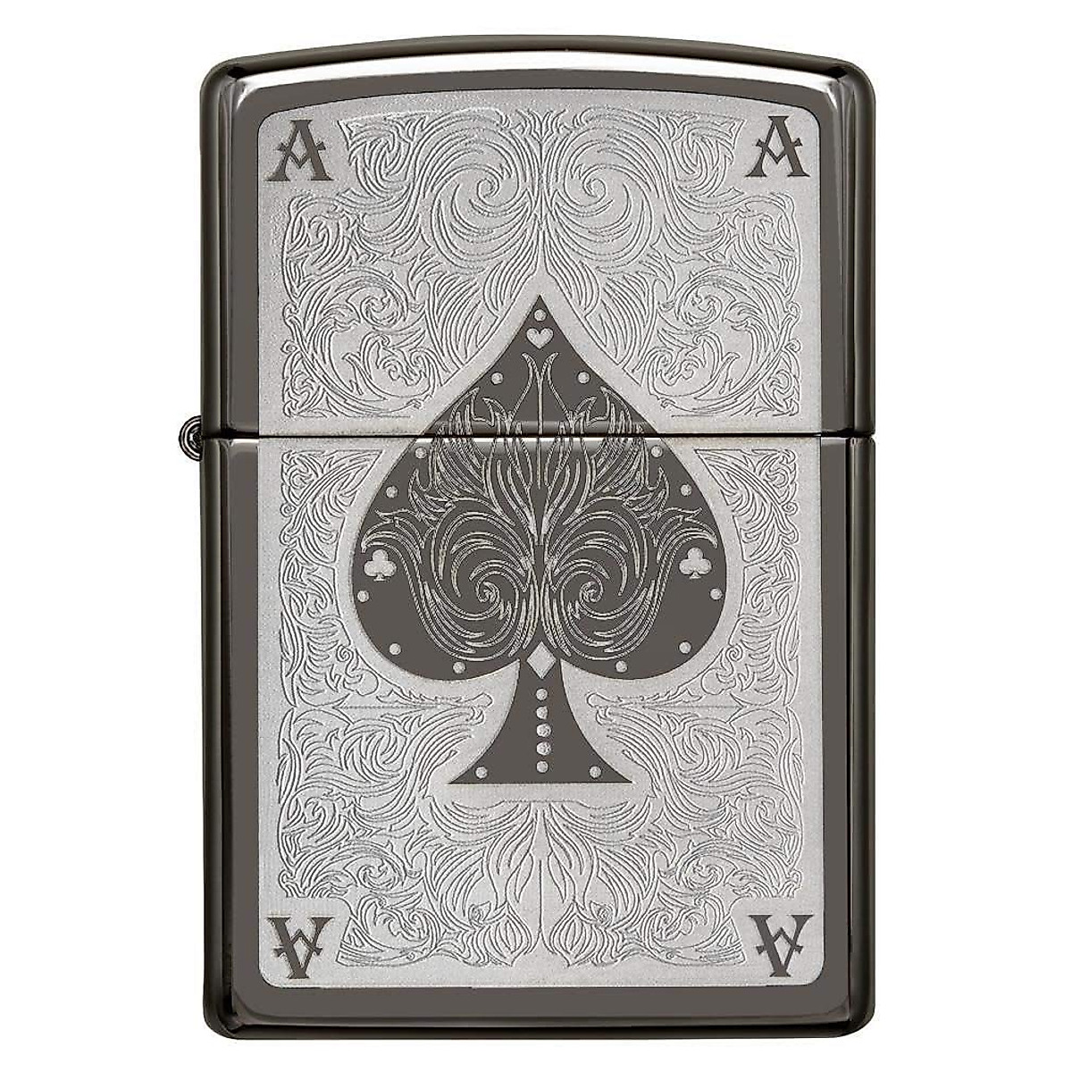Zippo Spade Card Pocket Lighter, Black Ice