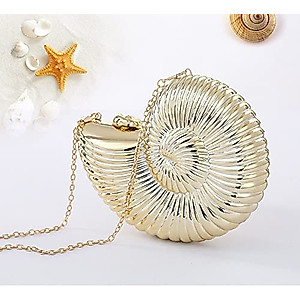 QZUnique Conch Crossbody Shoulder Bag Chain Strap Handbags Acrylic Women Fashion Evening Clutch Purse