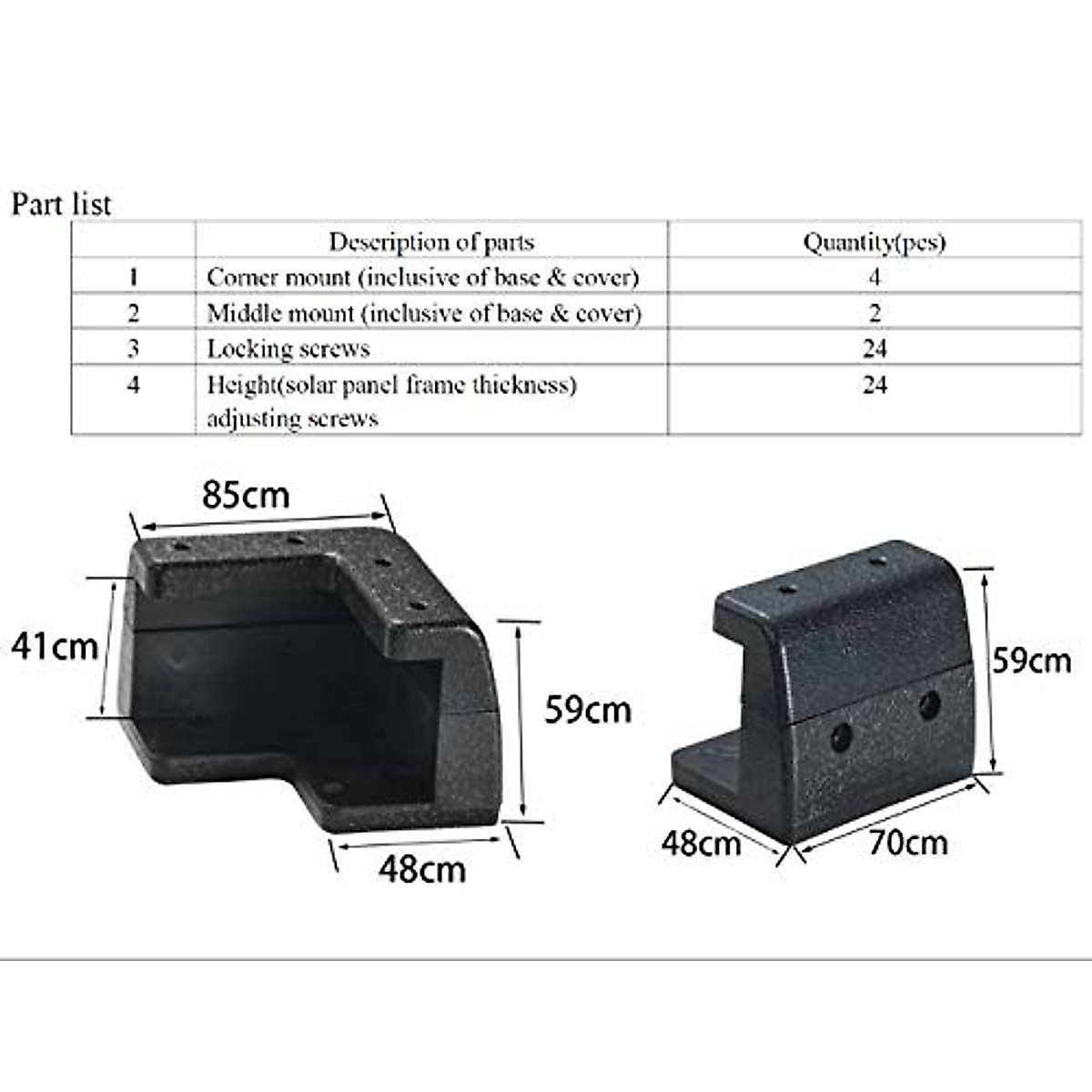 Solar Panel Mounting Brackets Corner Mount Kits Supporting for Framed Solar Panels,Installation On RV Caravan Boats Camper Trailer Marine Motorhome House Roof, Compatible with Renogy Solar Panel