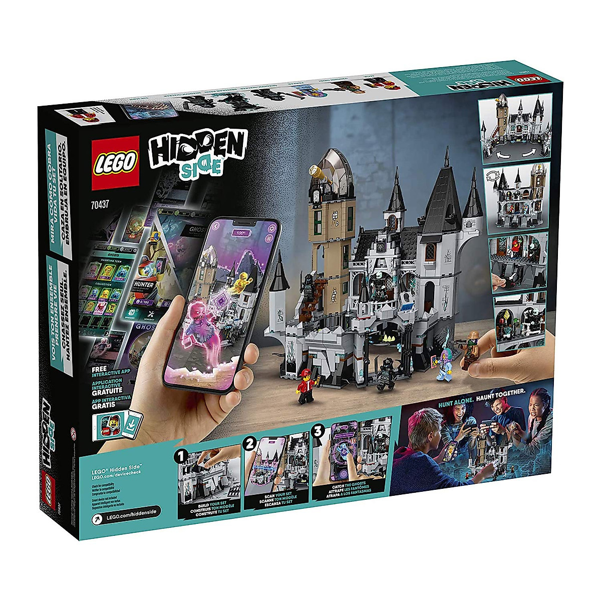 LEGO Hidden Side Mystery Castle 70437 AR Ghost Toy, Castle Model with App-Controlled Ghost Hunting Toy with Jack, Parker, Vaughn, Nehmaar Reem and 2 Shadow-Walker Minifigures (1,035 Pieces)