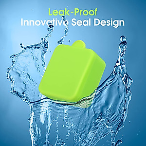 Salad Dressing Container To Go, Compatible with Bentgo Kids Lunch Box, 2x 3oz Small Containers with Lids, Premium Silicone, Easy Open Snack Containers, Leakproof Dips Sauce Container for Lunch Box(Blue/Lime)