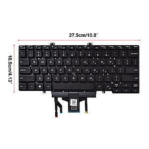SUNMALL Replacement Keyboard with Backlit and Trackpoint Compatible with Dell Latitude 7400 3400 5400 7410 5401 NOT Fit for Latitude 7400 2-in-1 Black US Layout