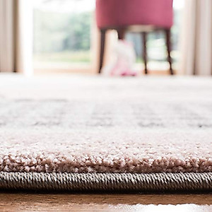 SAFAVIEH Carousel Kids Collection Accent Rug - 4' x 6', Pink & Ivory, Animal Design, Non-Shedding & Easy Care, Ideal for High Traffic Areas for Boys & Girls in Playroom, Nursery, Bedroom (CRK127P)