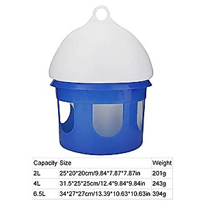 Automatic Large Capacity Bird Pigeon Feeder Water Dispenser Waterer for Pigeon Birds Watering(2L)