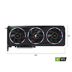 GIGABYTE AORUS GeForce RTX 3060 Elite 12G (REV2.0) Graphics Card, 3X WINDFORCE Fans, 12GB 192-bit GDDR6, GV-N3060AORUS E-12GD Video Card