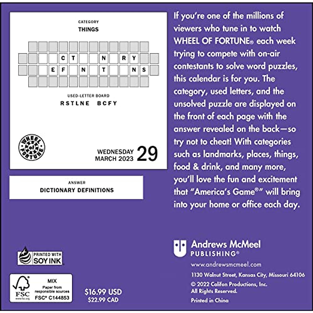 Wheel of Fortune 2023 Day-to-Day Calendar