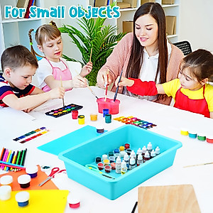 Kigley 10 Pcs Flat Storage Tray Organizer Bin Letter Size Paper Trays for Classroom Art Activity Plastic Stackable File Paper Organizer for Teacher Students School Office Book Organization