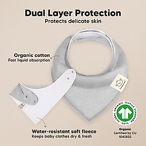 8-Pack Organic Baby Bandana Bibs for Girls - Super Absorbent Triangle Baby Bibs for Drooling and Teething Infant, 100% Cotton Extra Soft for Newborn, Infant 0-36 Months (Hunter)