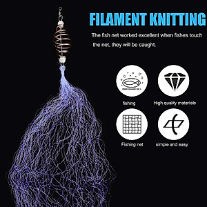 BESPORTBLE 10pcs Sticky Fishnet Floating Fishing Bottom Fishing Tool Outdoor Hook Fishing Kit Trapped Fish Net Fishnets Fishing Net Night Fishing Spring Net Overlord Bundle at Night