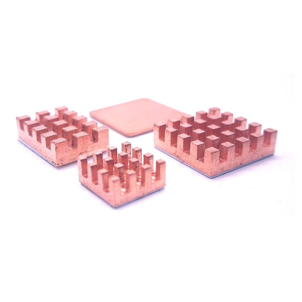 Easycargo Raspberry Pi 4 Heatsink Copper Kit + 3M 8810 Thermal Conductive Adhesive Tape, Raspberry Pi Copper Heatsink for Cooling Raspberry Pi 4 B, Raspberry Pi 3 B+ (Copper 4pcs)