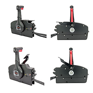 Outboard Engine Remote Control Box for Mercury OEM 881170A15 Right Hand Marine Throttle Control Box Side Mount Boat Remote Control Box with 15FT Cable Trim & Tilt 8 Pin 12 Core, black