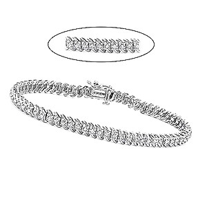 Hdiamonds 1 Carat Total Weight (cttw) Bracelet - 10K White Gold Diamond Tennis Bracelet for Women