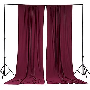 BalsaCircle 10 ft x 10 ft Burgundy Polyester Photography Backdrop Drapes Curtains Panels - Wedding Decorations Home Party Reception Supplies
