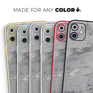 Design Skinz Dark Silver Marble Swirl V9 - DesignSkinz Protective Vinyl Decal Wrap Skin Cover Compatible with The Apple iPhone 7 (Full-Body, Screen Trim & Back Glass Skin)
