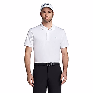 IZOD Men's Performance Golf Grid Polo, White, X-Large