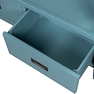 XD Designs Modern Console Table Wood Sofa Table with 4 Drawers and 1 Shelves Sideboard Buffet Table Narrow Accent Table Furniture Light Blue 31.5inchinch H x 36.02inchinch W x 13inchinch D