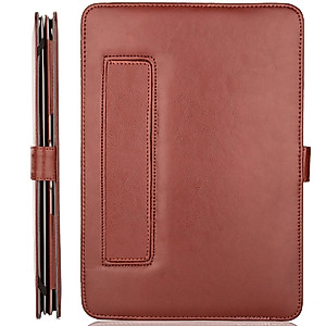 MOSISO Compatible with MacBook Air 13 inch Case A1369 A1466 Older Version 2010-2017 Release, PU Leather Case Portfolio Protective Stand Cover Sleeve, Brown