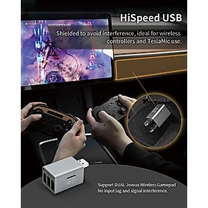 JOWUA 3 Port USB HUB with DashCam Reader Compatible with Tesla Model 3, Model Y Glovebox, Support OTG, 3X USB-A Port Support USB 3.0