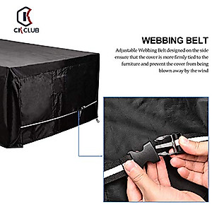 Patio Furniture Sectional Set Covers Large Waterproof Outdoor Furniture Set Covers Loveseat Set Covers Rectangle Heavy Duty 90" L x 64" W Black