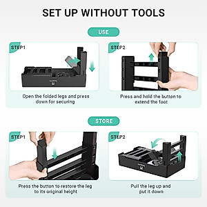 KungFuPet Elevated Dog Bowls, 2-in-1 Raised Slow Feeder Dog Bowls Stand with Anti Spill Non-Skid No Shaking Water Bowl 4 Height for Large Medium Dogs[Upgrade Version]