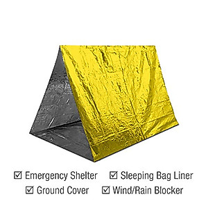 Swiss Safe Emergency Mylar Thermal Blankets + Bonus Gold Foil Space Blanket. Designed for NASA, Outdoors, Survival, First Aid, Gold, 25 Pack