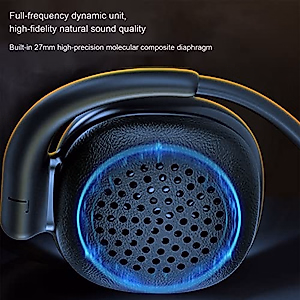 CHUYI Behind The Head Headphones, Bluetooth Wireless On-Ear Earphones, Foldable Lightweight Wireless Stereo Neckband Around Head Headset with Built-in Mic for Sports, 23Hrs Music Time (Black)