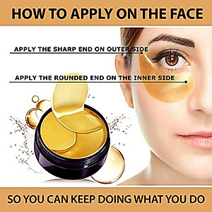 Under Eye Mask Patches Collagen, Gold Eye Patches for Puffy Eyes, Eye Mask for Dark Circle. 24K Gold Eye Mask, Under Eye Gel Pads, Eye Masks for Dark Circles and Puffiness Treatment Eye Masks Skincare