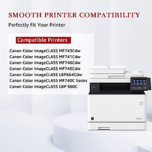 055H 055 Toner MF743Cdw Toner Cartridge Replacement for Canon 055H 055 High Yield Color imageCLASS MF741Cdw MF743Cdw MF745Cdw MF746Cdw LBP664Cdw Toner Printer (Black,Cyan,Yellow,Magenta)