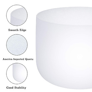 SOLSHINE Crystal Singing Bowl 432HZ 8inches F Notes Heart Chakras Crystal Striker and O-ring included