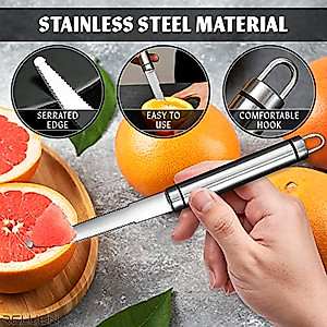 Reluen Stainless Steel Grapefruit Knife Curved Knife - Grapefruit Knife Curved Serrated Bread Knife Kitchen Knifes Small Knives Fruit Knife Stainless Steel Chef Kitchen Knife Curved Carving Tool