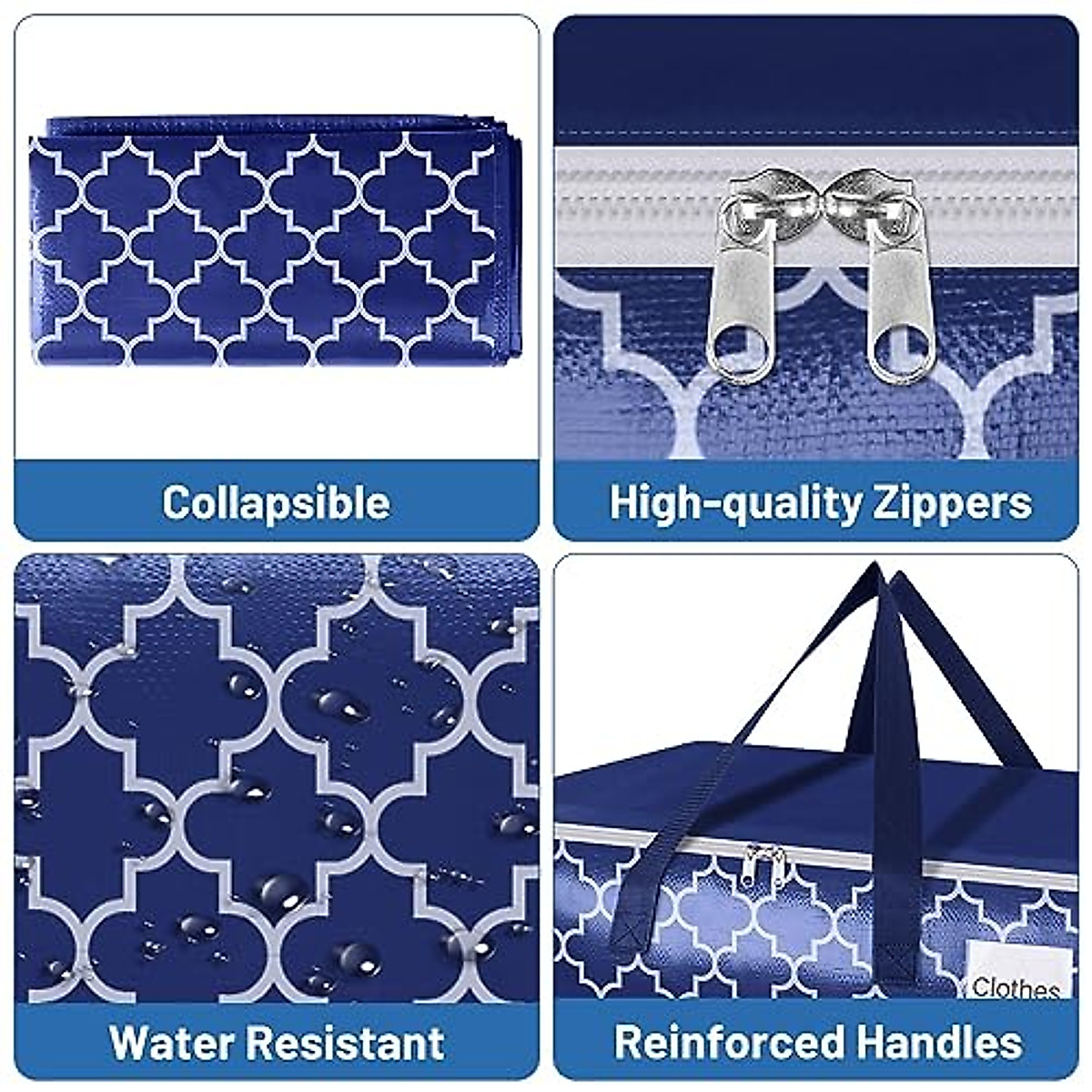 FabSpace Moving Bags, Extra Large Moving Supplies, Heavy Duty Storage Bags, Packing Bags with Reinforced Zippers & Handles, Collapsible Packing Boxes, Storage Totes for Moving, Packing, 125L, 8 Packs