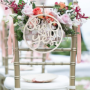 Engagement Party Decorations, She Said Yes Wooden Sign Bridal Shower Engagement Photo Booth Props for Wedding Party Decorations
