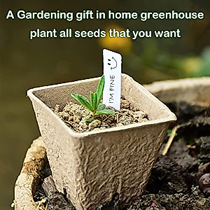 HEURYTEP 15 Packs Biodegradable Seed Starter Tray, 180 Cells Seed Starter Pots, Organic Peat Pots Kits, Seedling Starter Pots Garden Germination Trays with 20 Plant Labels, Middle Size