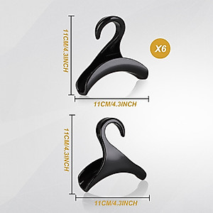 Autroly Purse Hanger,Purse Hangers for Closet,Purse Hanger Closet,Purse Hangers,Bag Hanger,Backpack Hangers for Closet,Bag Hooks for Closet(Black, 6 Pcs)