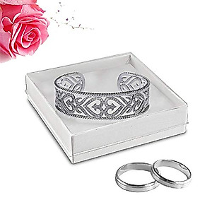 Better crafts Small Jewelry Box Gift Boxes with Lids - White & Clear Favor Boxes 3.5 x 3.5 (10)