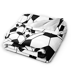ADovz Soccer Blanket Flannel Throw Blankets for Kids Boys Men Women Couch Bed Sofa Birthday 60 * 50