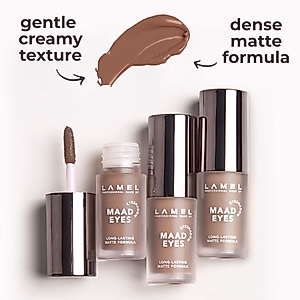 Lamel Matte Liquid Eyeshadow - Long Lasting Waterproof Eye Tint - Quick-Drying, Hypoallergenic Eye Makeup - Creamy & Smooth Formula - Brown Matte Cream Eyeshadow - Maad Eyes, №401, 5.2ml / 0.17oz
