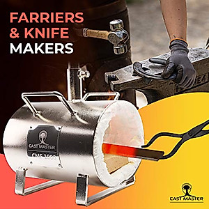 CAST Master Elite USA Portable Single Burner Propane Blacksmith Farrier Caster Kit Jewelry Knife and Tool Making Propane Forge SS