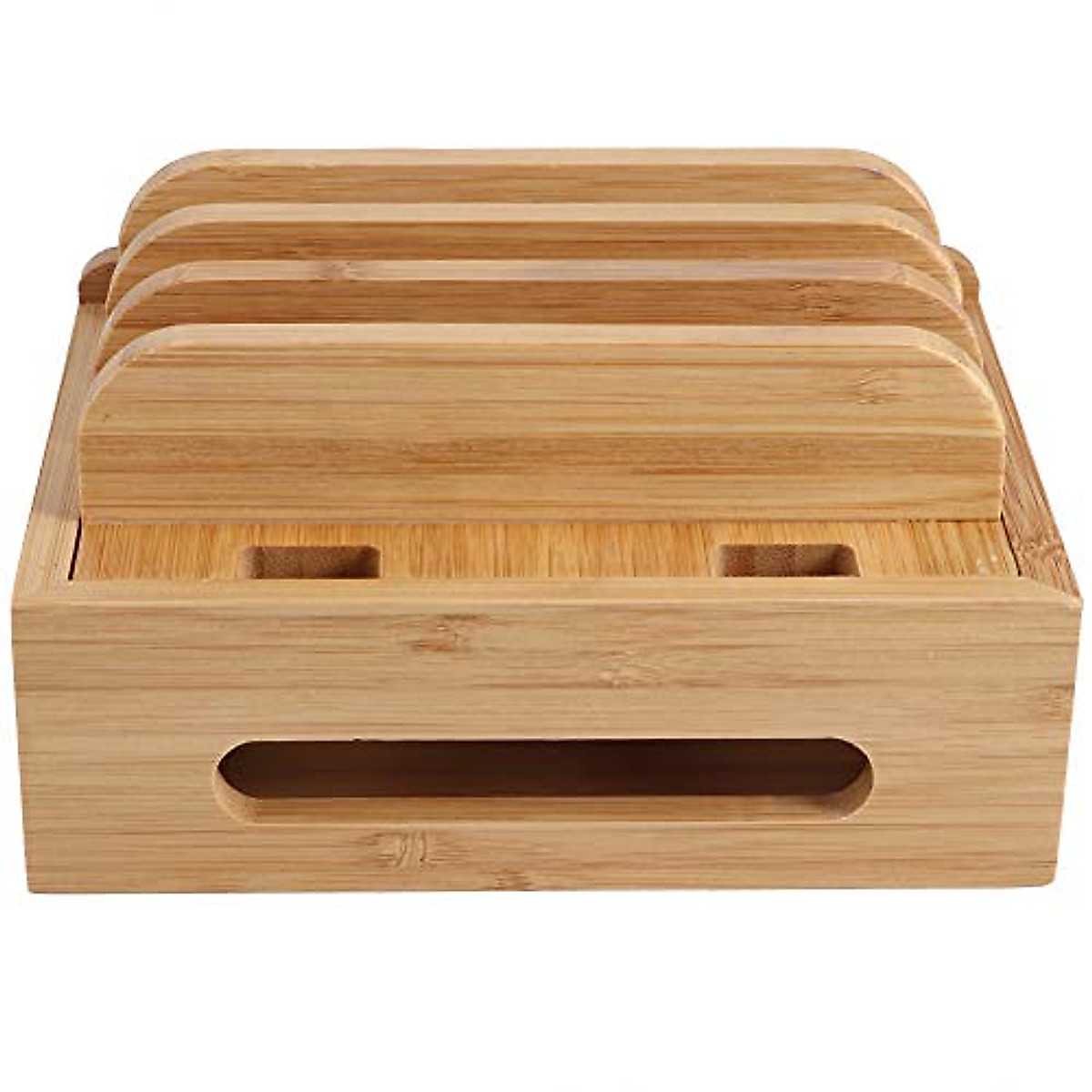 Okuyonic Remote Control Storage Box, Bamboo Storage Box Charging Storage Rack Easy Cleaning Premium Bamboo Material for Home for Storage for Woman