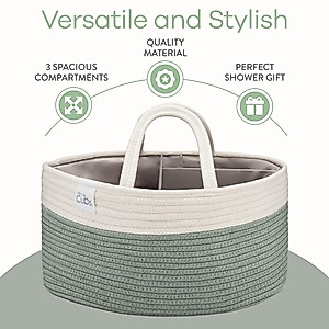 Comfy Cubs Muslin Swaddle Blankets and Diaper Caddy Organizer Bundled