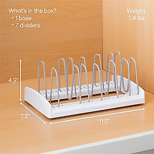 YouCopia StoreMore Adjustable Pot Lid Organizer, Standard, White