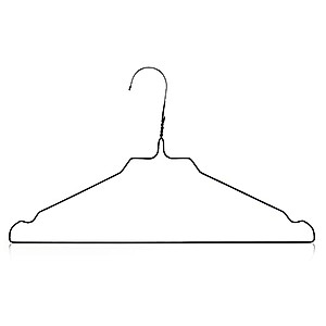 HANGERWORLD 20 Pack Black Wire Hangers - Adult Size 16inch Metal Coat Hangers, 13 Gauge Strong
