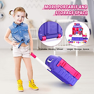 Toy Doctor Kit for Girls: Pretend Play Kids Doctor Set with Electronic Stethoscope Dress Up Doctor Costume Carrying Storage Case - Role Play Toys Medical Kit for Toddler Boys Girls