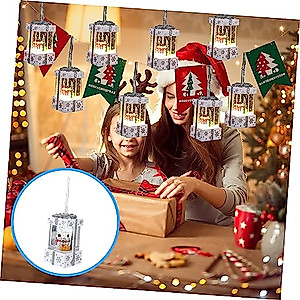 DOITOOL 1pc Christmas Decorations Battery Christmas Lights Earth Decorations Christmas Snow Globes Holiday Hanging Lantern Lighted Glitter Lantern Light up Snow Globe Plastic White Music