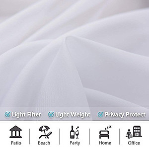 RYB HOME Outdoor Sheer Curtain for Patio, Grommet Top Sheer White Outdoor Curtain for Pergola, Outdoor Indoor Privacy Voile Drape, 1 Panel, Wide 54 by Long 84 Inch