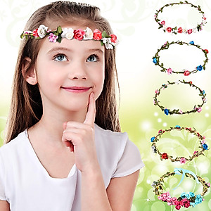 WILLBOND 146 Pcs Flower Crowns Making Kit Flower Crowns Garland Make Your Own Flower Crown Wreath Headbands and Bracelets Craft Kit Handmade Arts and Crafts DIY Floral Crown Garland for Girls Kids