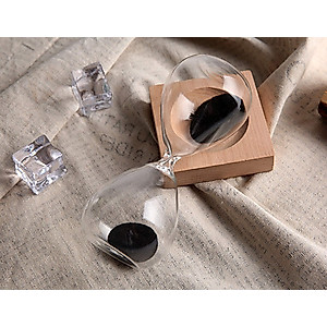 YLTIMER Magnetic Hourglass Sand Timer 1 Minute: Large Sand Clock with Black Magnet Iron Powder & Wood Base, Sand Watch 1 Min, Hand-Blown Hour Glass Sandglass for Office Desk Home Decor