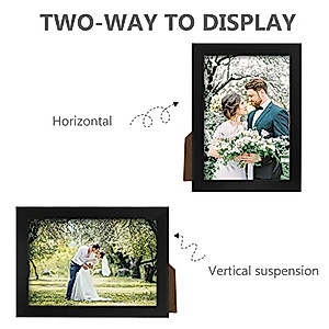 Joyberg 2 Pack 5x7 Picture Frame, Picture Frame Black, Plastic 5x7 Frame for Tabletop Display, Photo Frame with Clear Plexiglass for Vertical or Horizontal Display